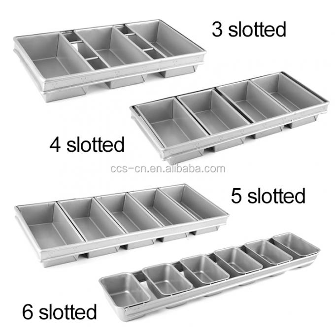 5 slotted Alumminum steel baking loaf pan baking tray toast box bread ...